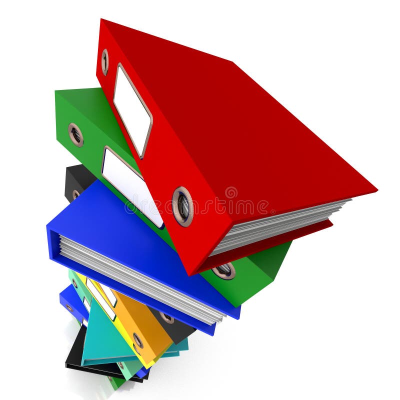 Row of Colorful Files for Getting Organized Stock Illustration ...