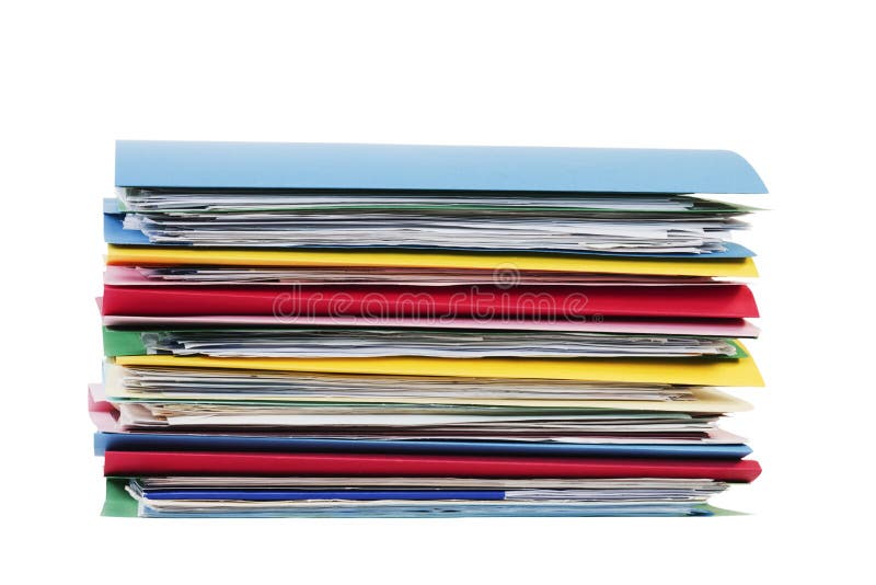 Row Stack Of Files And Cardboard Folder In The Office Stock Image ...