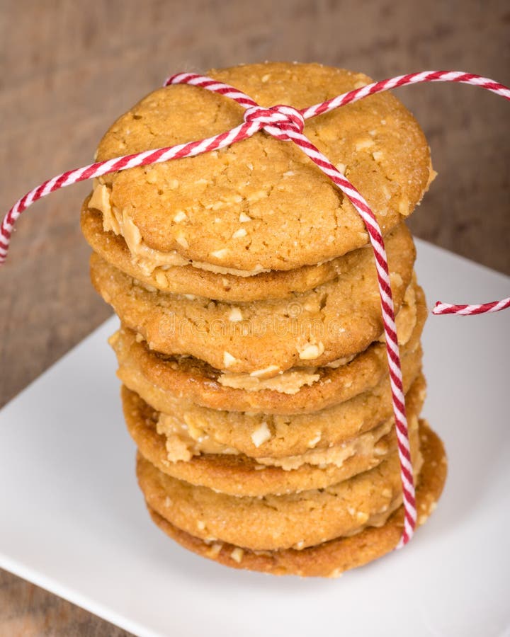 Stack of Filled Cookies Tied with String Stock Image - Image of stack ...