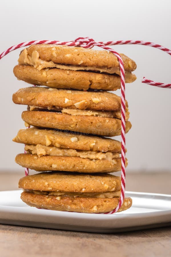 Stack of Filled Cookies Tied with String Stock Photo - Image of butter ...
