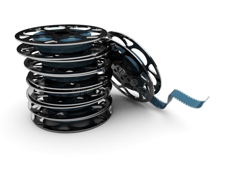 Stack of film reels stock illustration. Illustration of media - 10319878