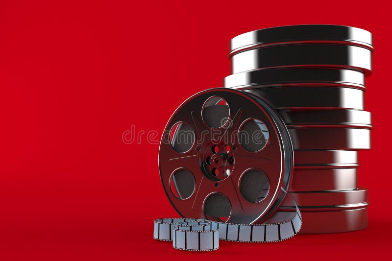 Stack of film reels stock illustration. Illustration of blank - 104675385