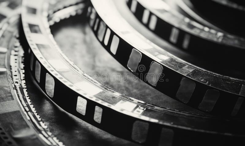 A Stack of Film Strips with a Black and White Color Scheme Stock ...