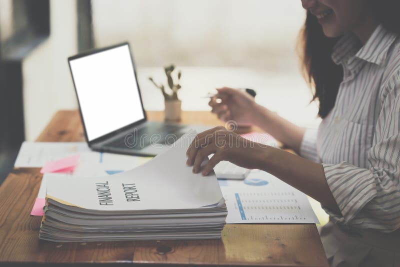 Stack of Financial Report Paper Documents for Business Desk, Business ...