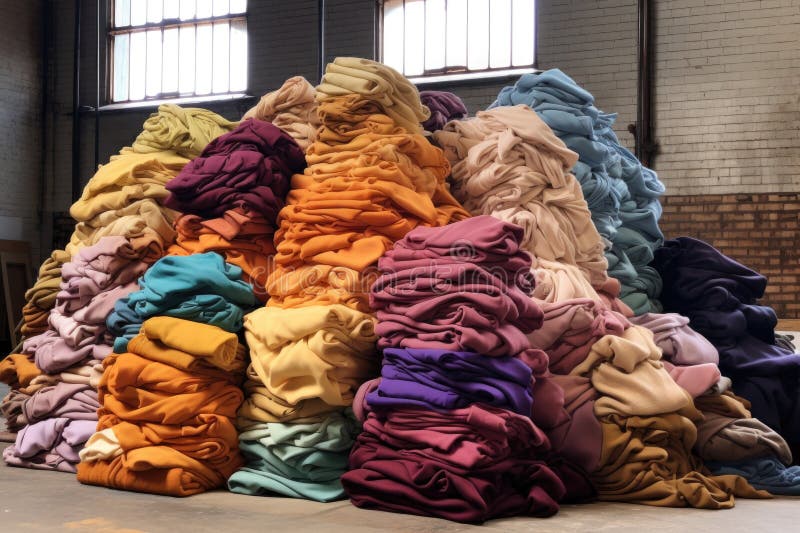 Stack of Finished Garments Ready for Shipping in a Factory Stock Photo ...