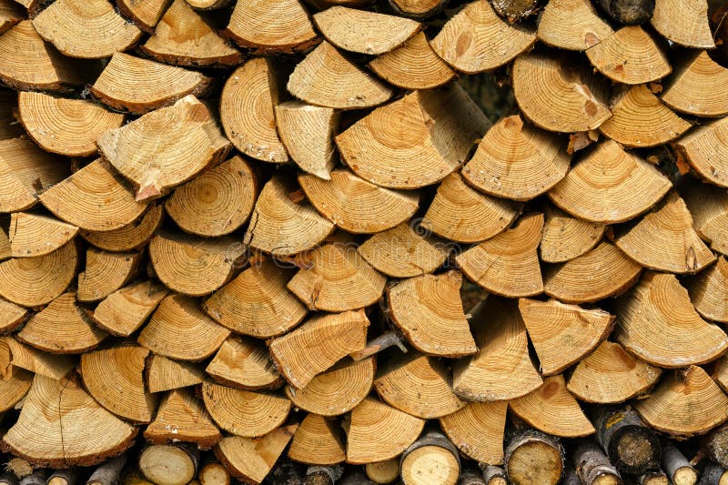 Stack of Firewood, Close Up Stock Image - Image of brown, structure ...