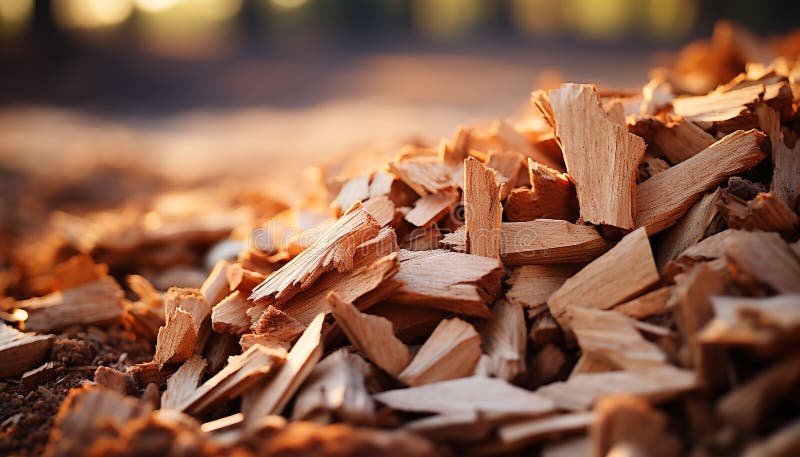 Stack of Firewood in the Forest, Ready for Autumn Fire Generated by AI ...