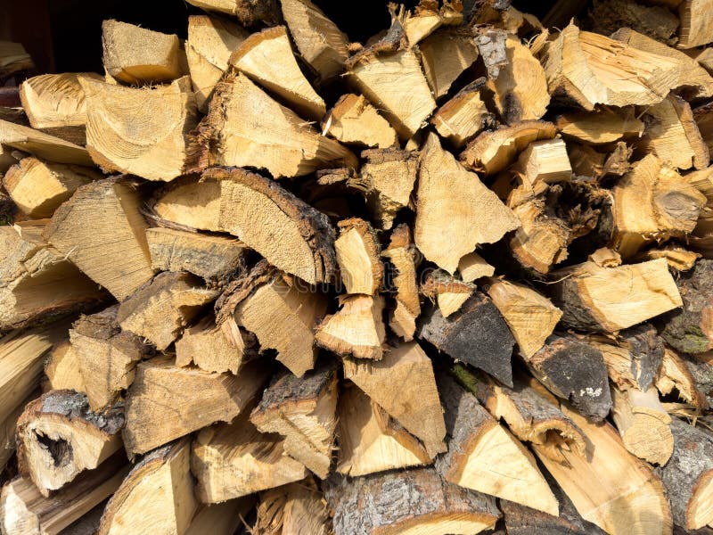 Stack of Firewood in the Garden Stock Photo - Image of timber, wooden ...