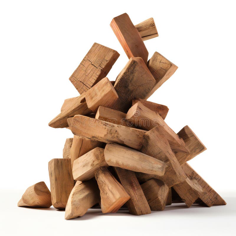 Stack of Firewood Isolated on White Background Stock Illustration ...