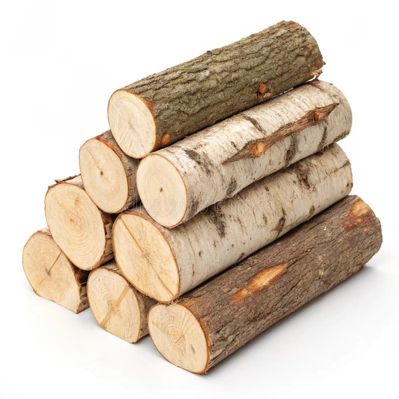 Firewood Logs Stack Isolated on White Background Stock Illustration ...
