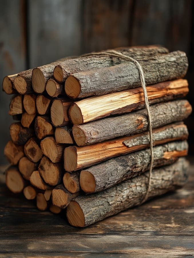 Stack Firewood Logs Tied Rope Stock Photos - Free & Royalty-Free Stock ...