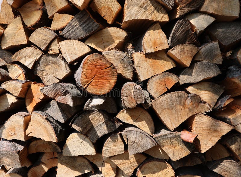 Stack of Firewood Prepared for Winter. Stock Image - Image of prepared ...