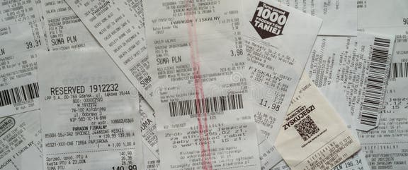 Stack of Fiscal Receipts from Stores Editorial Image - Image of store ...
