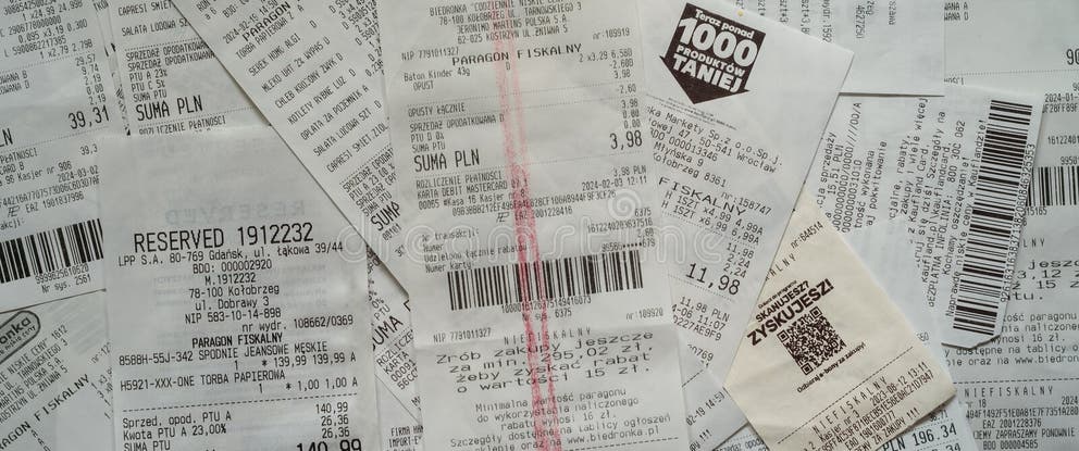 Stack of Fiscal Receipts from Stores Editorial Image - Image of store ...