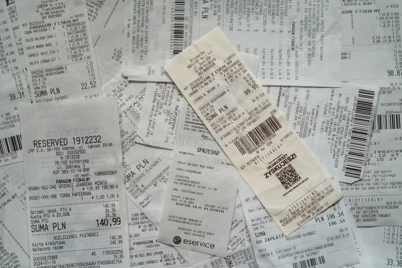 Stack of Fiscal Receipts from Stores Editorial Image - Image of wares ...