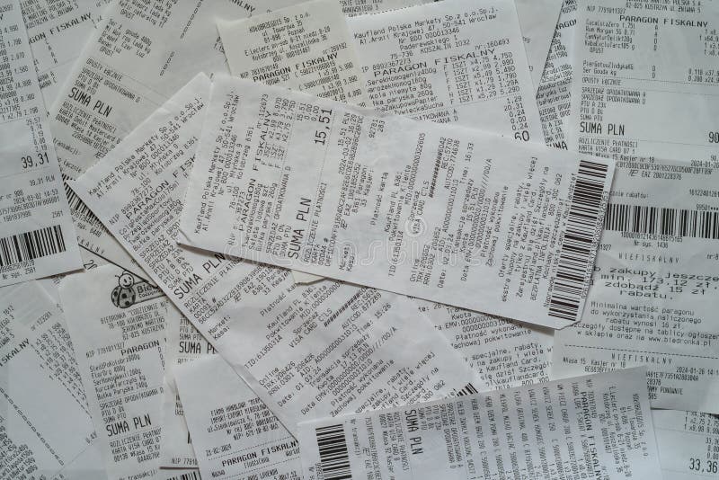 Stack of Fiscal Receipts from Stores Editorial Stock Photo - Image of ...