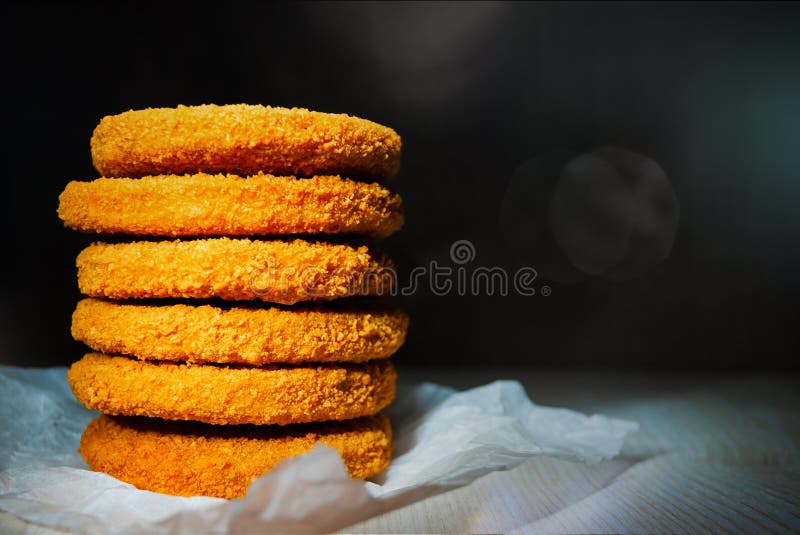 Stack Fish Burgers Dark Black Background Stock Photos - Free & Royalty ...