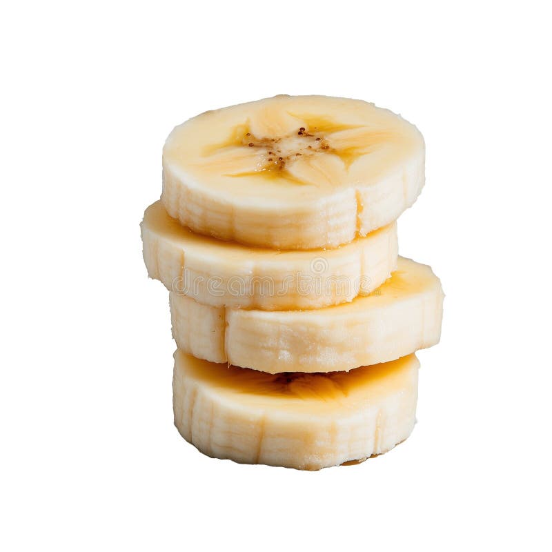 Stack of Five Banana Slices Arranged Neatly on Transparent Background ...