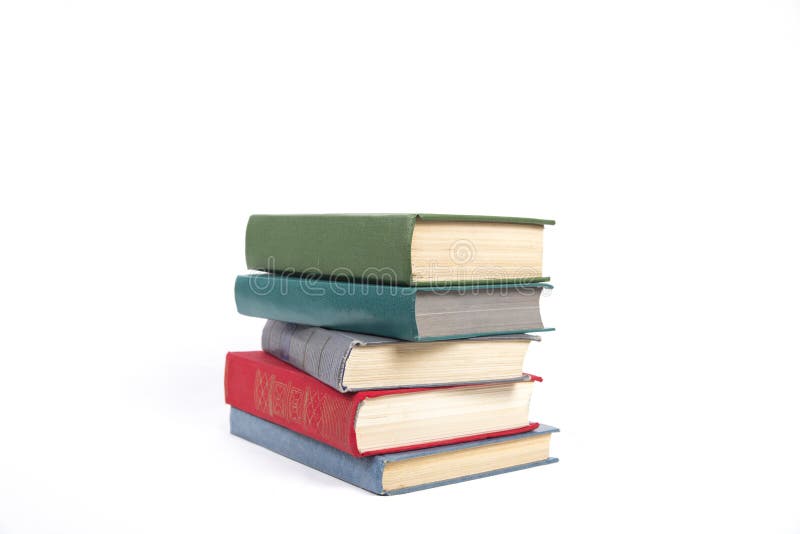 Stack of Five Books with Color Covers Stock Photo - Image of hardcover ...