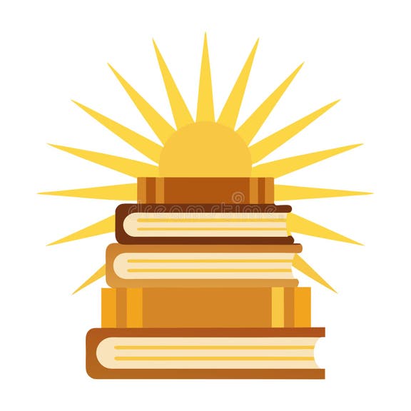 Stack of Books with Sunburst: Knowledge, Learning, Education, and ...