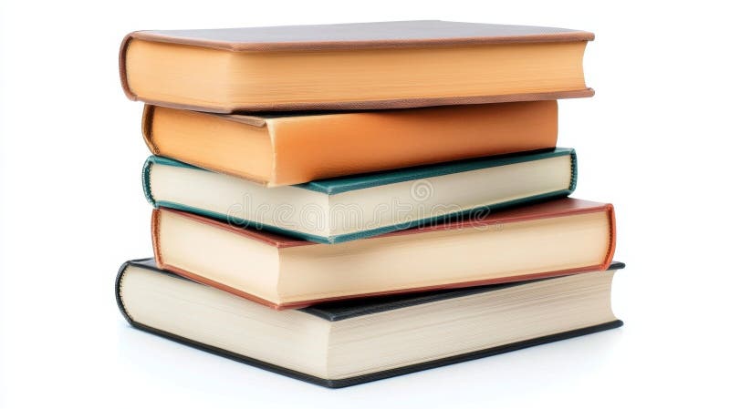 Stack of Five Colorful Books on a White Background for Education Stock ...