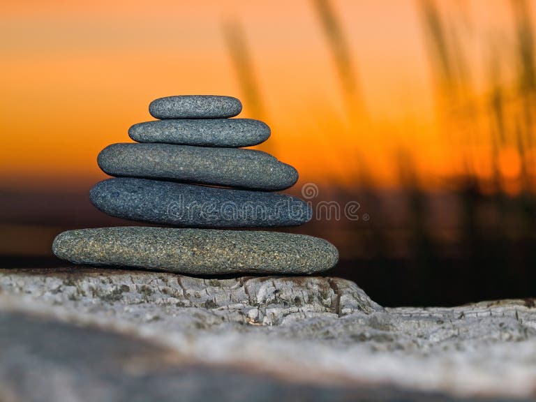 Stack of Five Flat Rocks stock photo. Image of pebble - 26406978