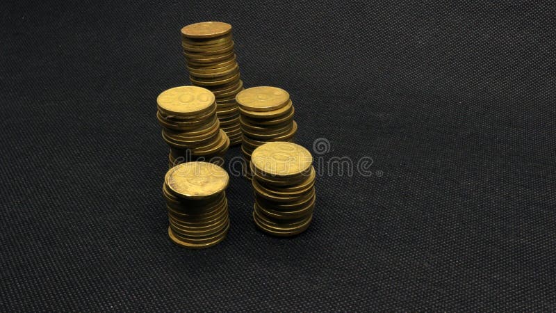 Stack of Five Hundred Rupiah Yellow Indonesian Coins Stock Image ...