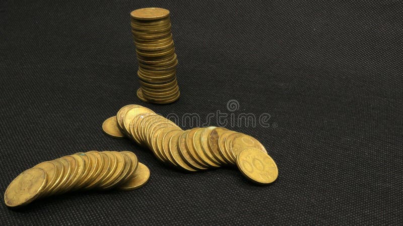 Stack of Five Hundred Rupiah Yellow Indonesian Coins Stock Image ...