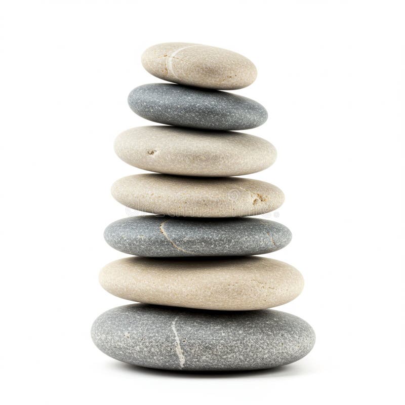 A Stack of Five Smooth, Flat Stones Arranged Vertically. the Stones ...