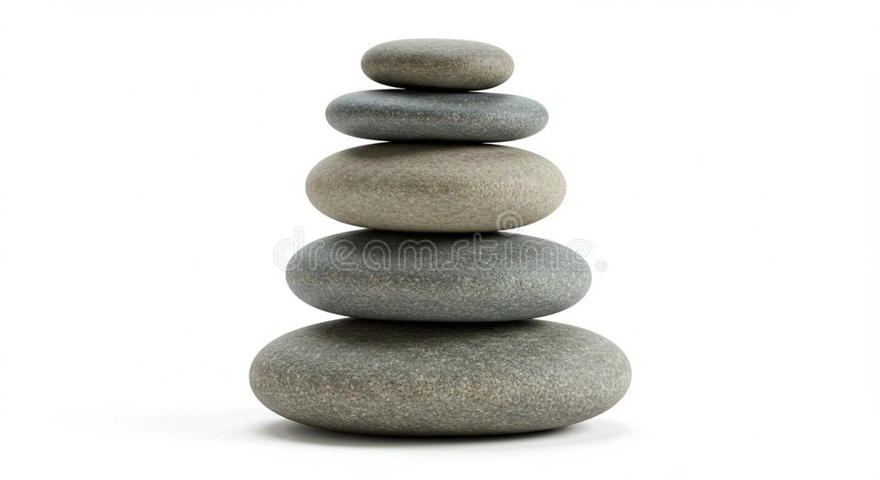 Stack of Five Smooth, Flat Stones Balanced on One Another, Arranged ...