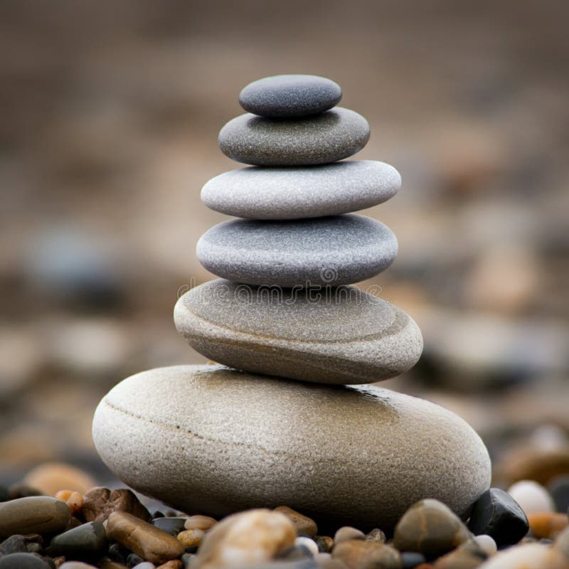 A Stack of Five Smooth, Rounded Stones Arranged in a Balanced Pile ...
