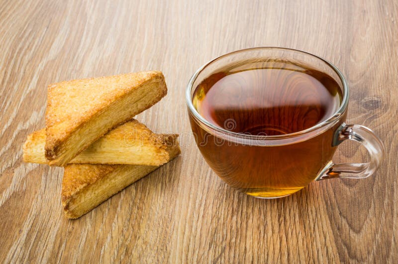 Stack of Flaky Cookies and Cup of Tea Stock Image - Image of biscuits ...