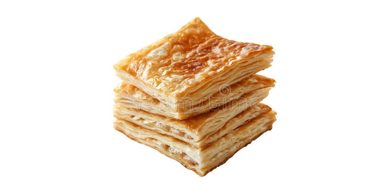 Stack of Flaky Puff Pastry Squares. Delicious Layers for Baking and ...