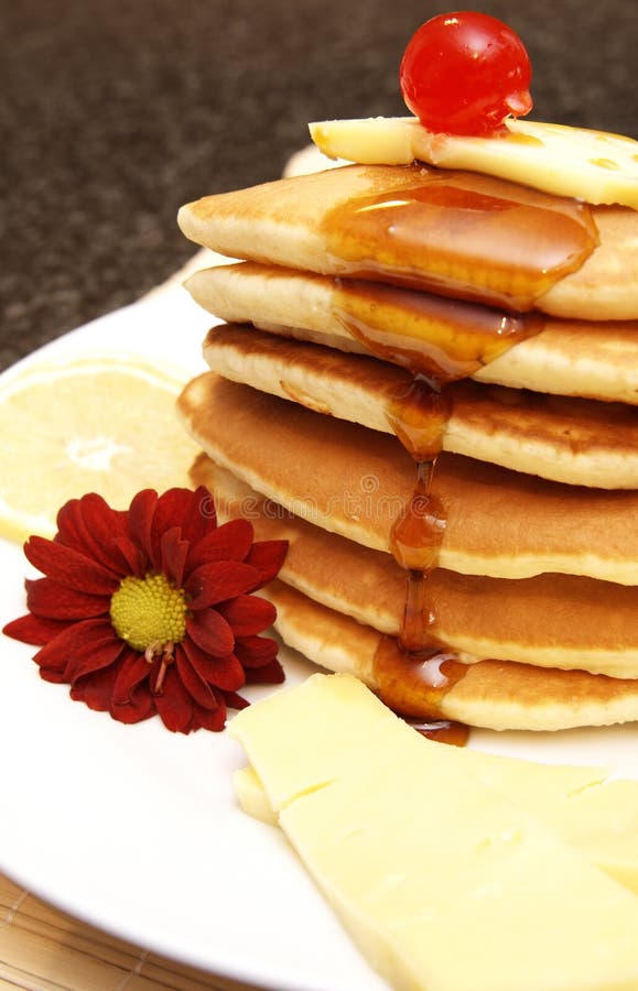 Stack of Flapjacks with Syrup Stock Photo - Image of margarine, brunch ...