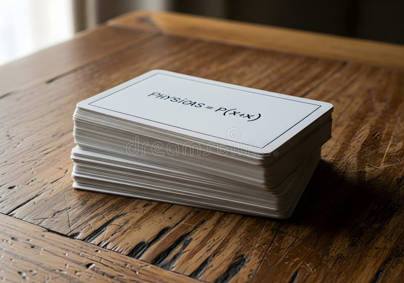 Stack of Flashcards for Math and Physics - Old School Study Stock Illustration - Illustration of ...