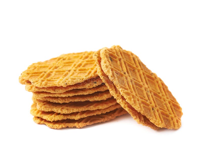 Stack of Flat Cookies Isolated Stock Image - Image of readytoeat ...