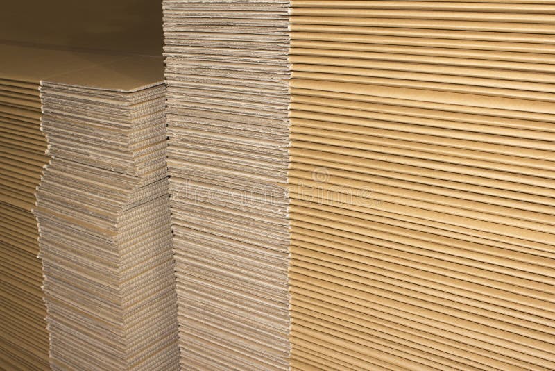 Stack of Flat Industrial Folding Cardboard Packaging Boxes Stock Photo ...