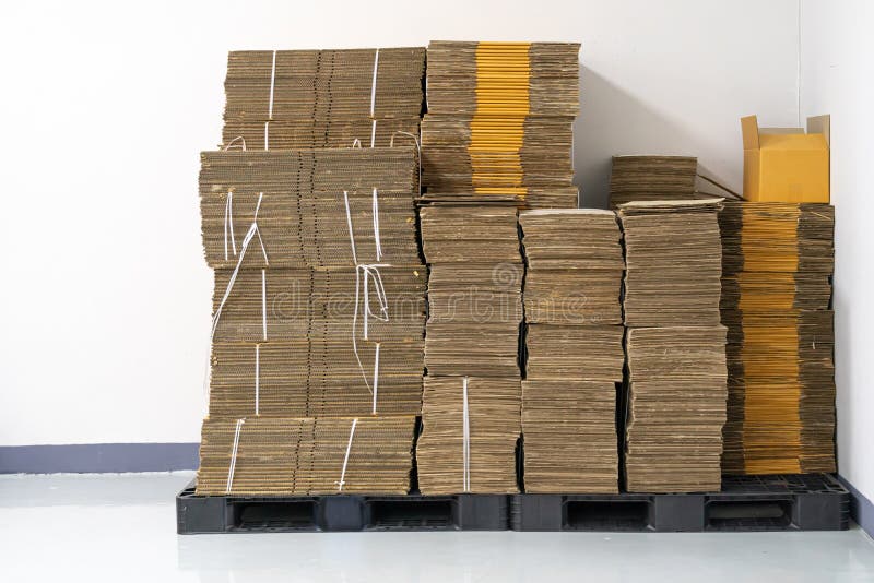 Stack of Flat Pack Cardboard Boxes for Product Packaging Stock Image ...