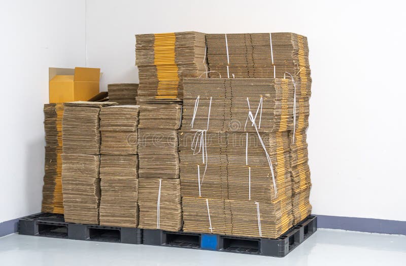 Stack of Flat Pack Cardboard Boxes for Product Packaging Stock Image ...