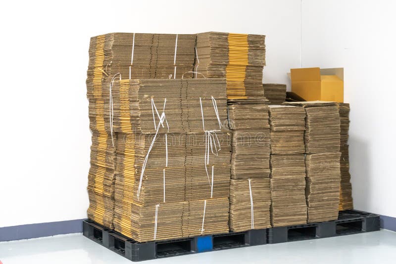 Stack of Flat Pack Cardboard Boxes for Product Packaging Stock Image ...