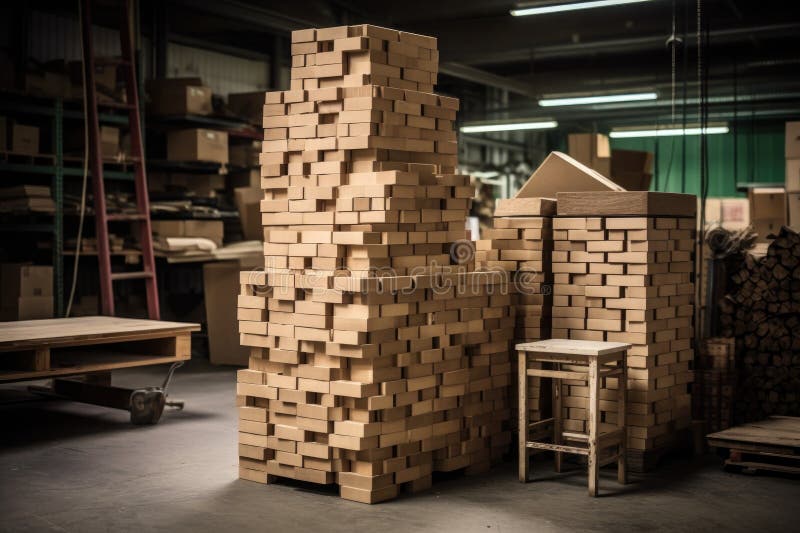 Stack of Flat-packed Furniture Boxes Ready for Shipment Stock Photo ...
