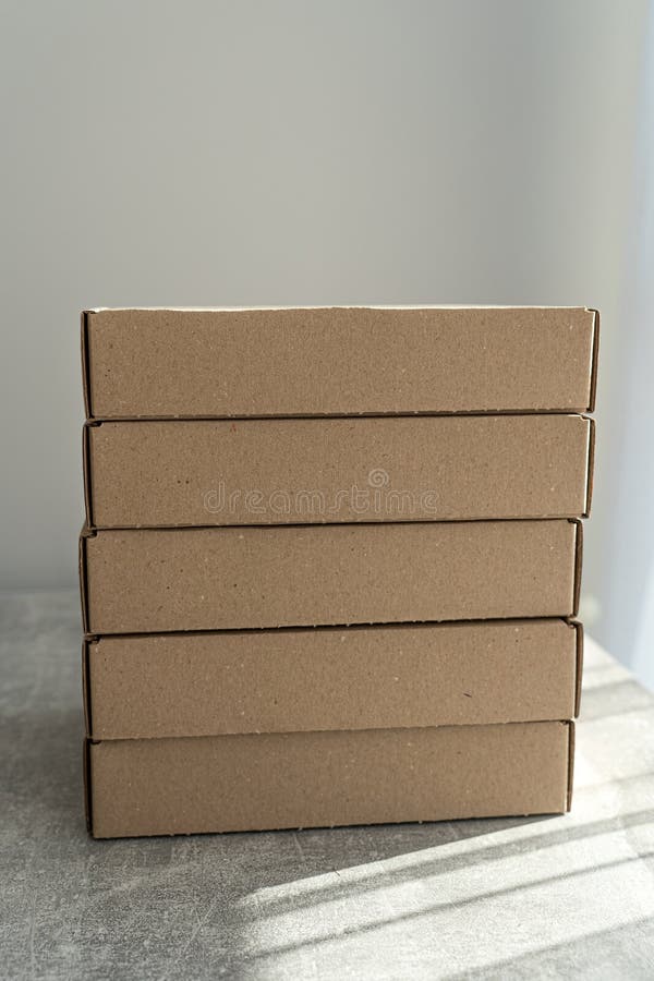 Stack of flat-packed self stock image. Image of kraft - 351330015