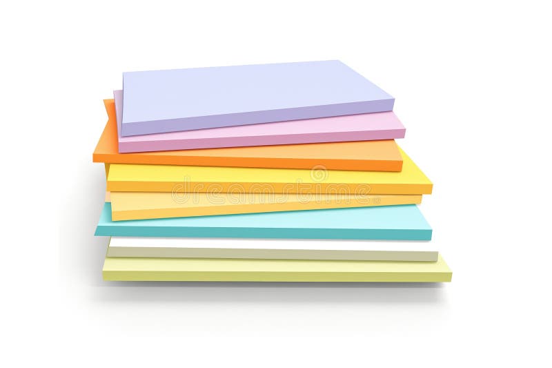 Stack of Flat Paper Sheets in Various Colors Stock Illustration ...