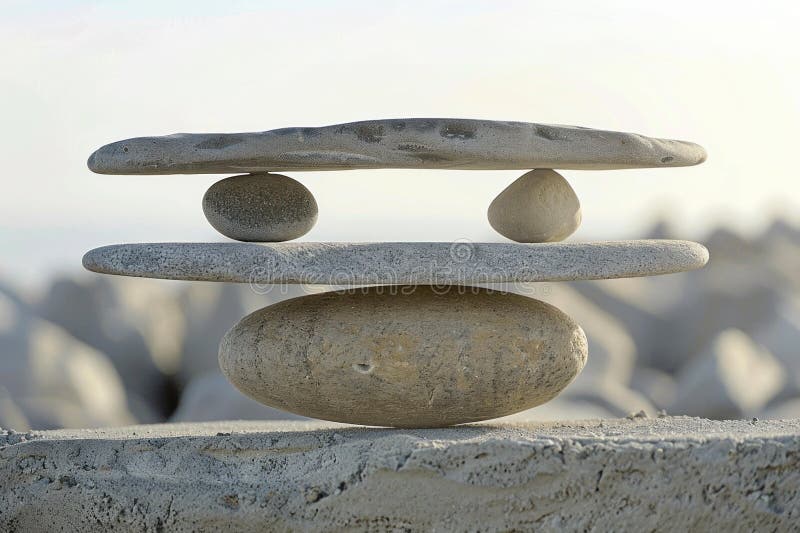 Stack of Flat Stones Balancing Perfectly on Top of Each Other Stock ...