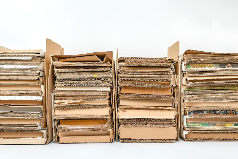 Recycled and Reusable Stacked Cardboard Boxes. Stock Illustration ...