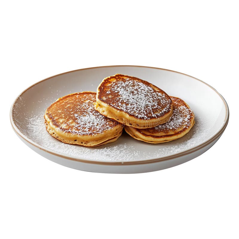 Stack of Fluffy Golden Pancakes Sprinkled with Powdered Sugar on a ...