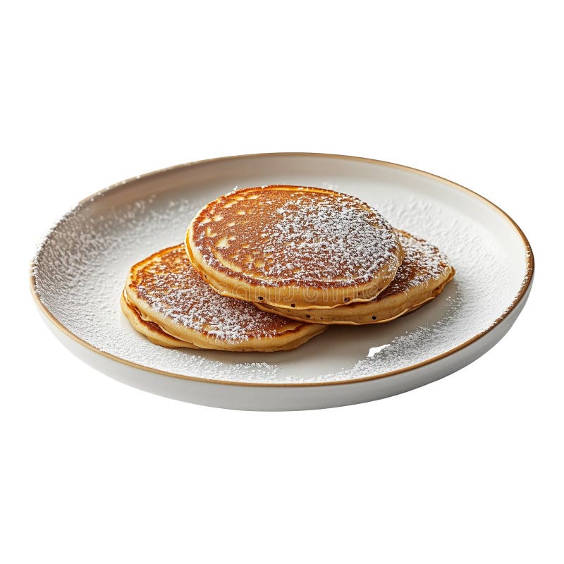Stack of Fluffy Golden Pancakes Sprinkled with Powdered Sugar on a ...