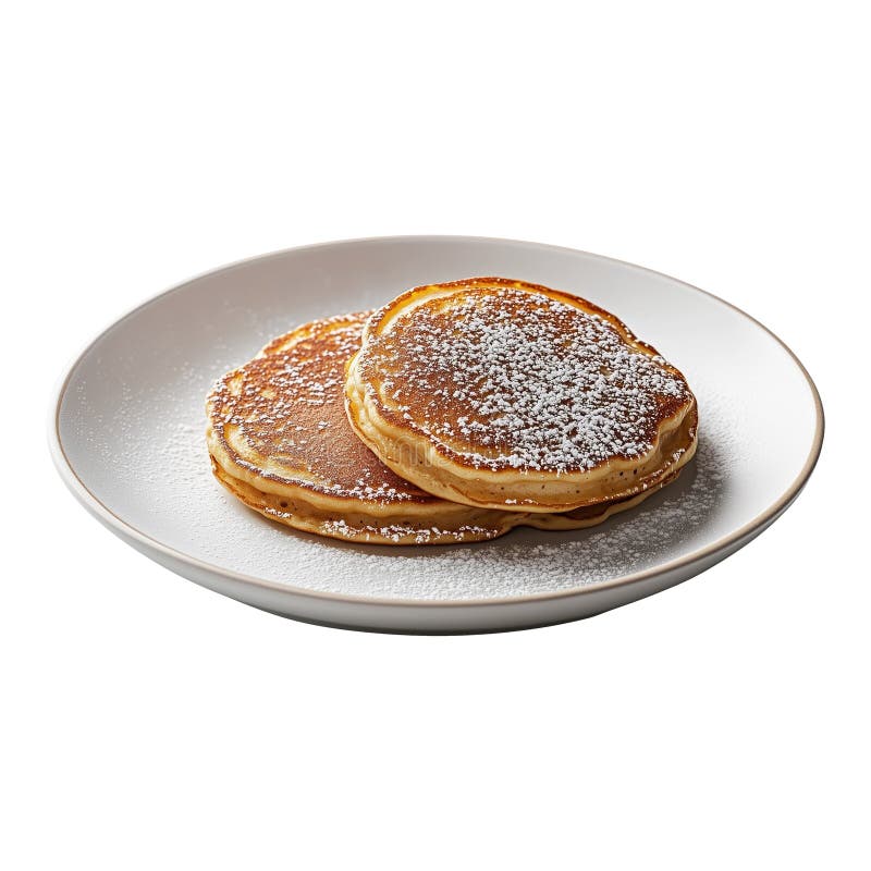 Stack of Fluffy Golden Pancakes Sprinkled with Powdered Sugar on a ...