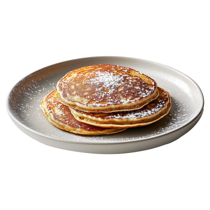 Stack of Fluffy Golden Pancakes Sprinkled with Powdered Sugar on a ...