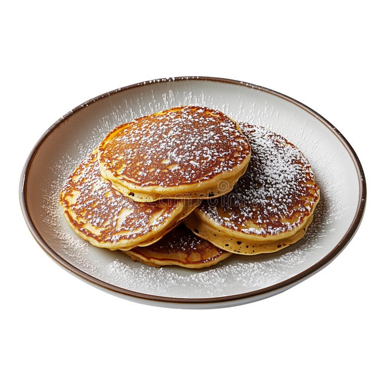 Stack of Fluffy Golden Pancakes Sprinkled with Powdered Sugar on a ...